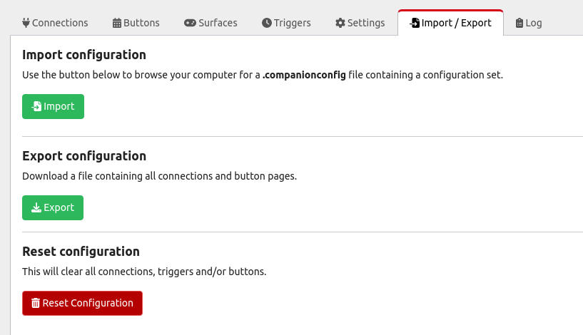 Bitfocus Companion - Admin